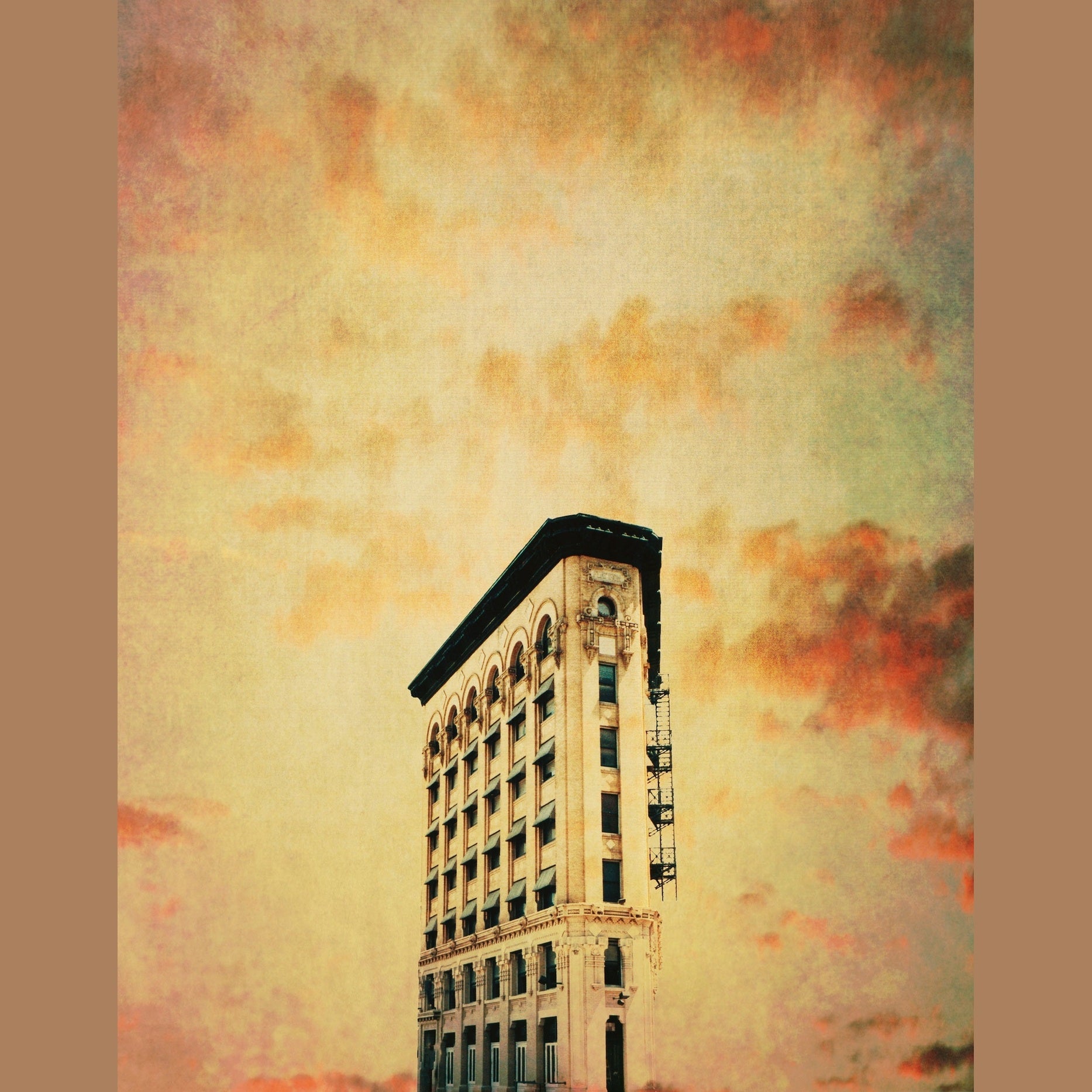 Flat Iron Building Fort Worth Sky Print | Betsy Crum | Crum Art