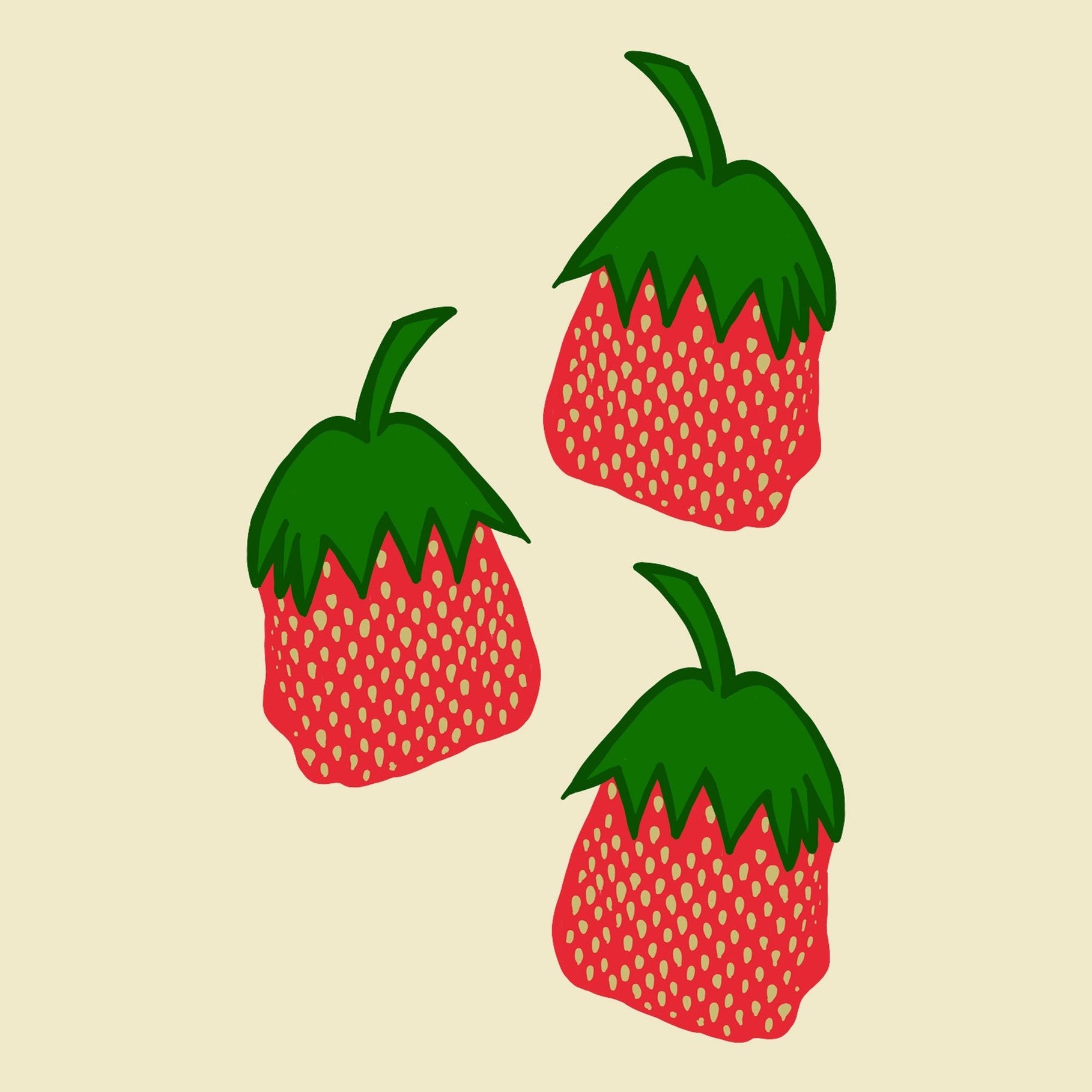 Strawberry Wallpaper Print | Betsy Crum | Crum Art